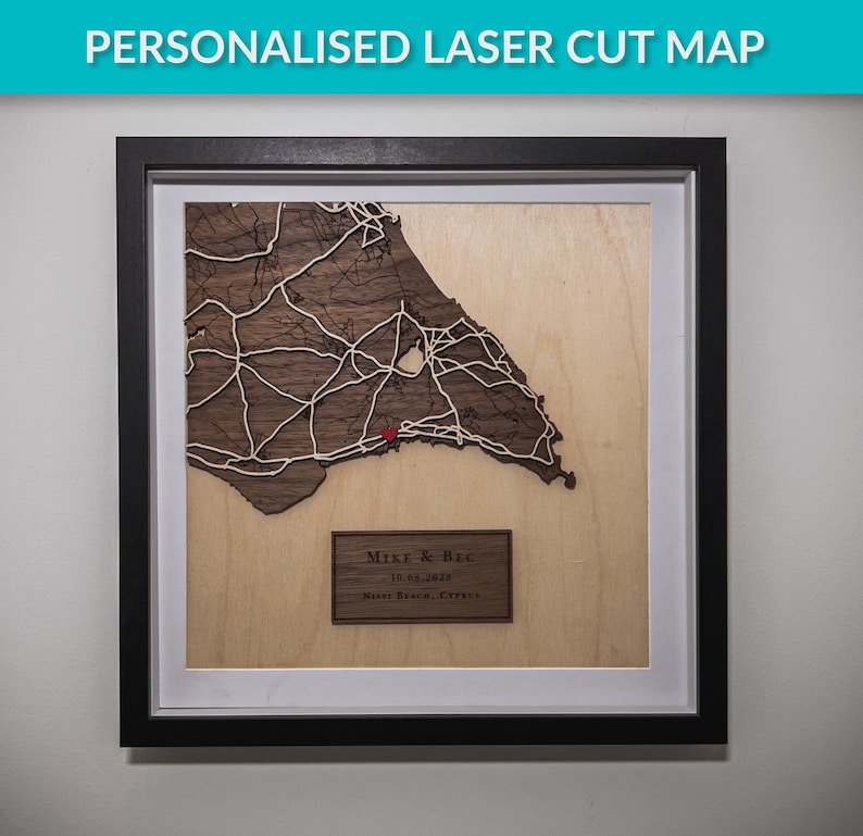 Custom City Map Personalised Laser-cut Map Topographic Wall - Etsy