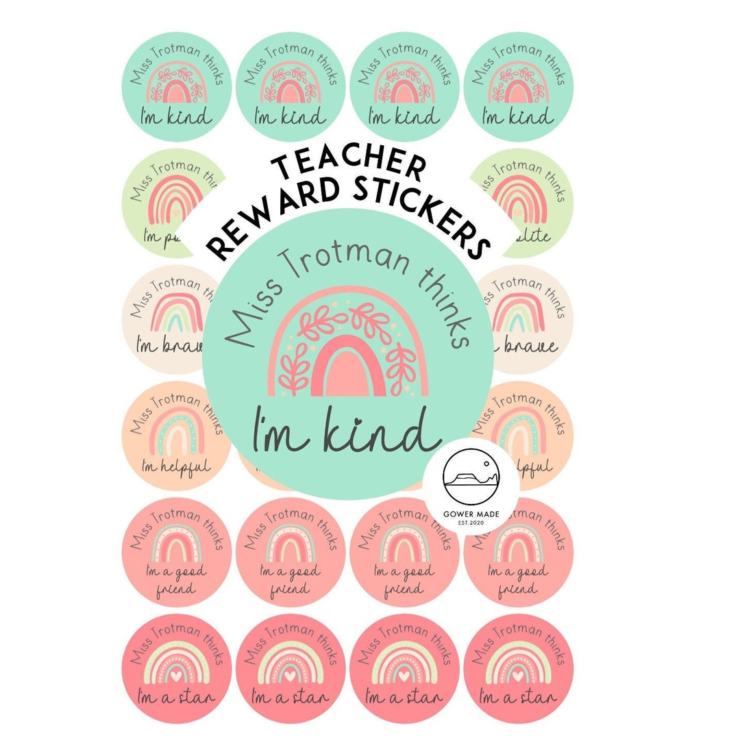 Affirmations Teacher Reward Stickers for Teacher Personalised - Etsy