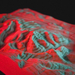 Personalised 3D Topographic Relief Map Special Place Mountain Region ...