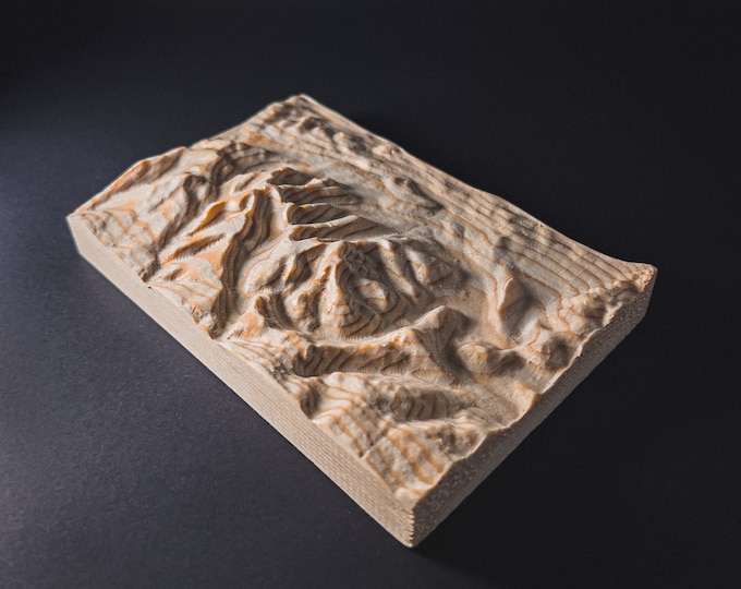 Personalised 3D Topographic Relief Map Special Place Mountain Region ...