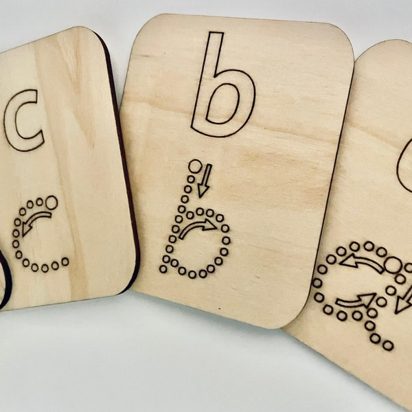 Wooden Letter Formation Cards - Etsy