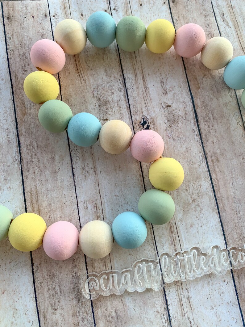 Valentines Candy Hearts Wood Bead Garland Valentines Day - Etsy