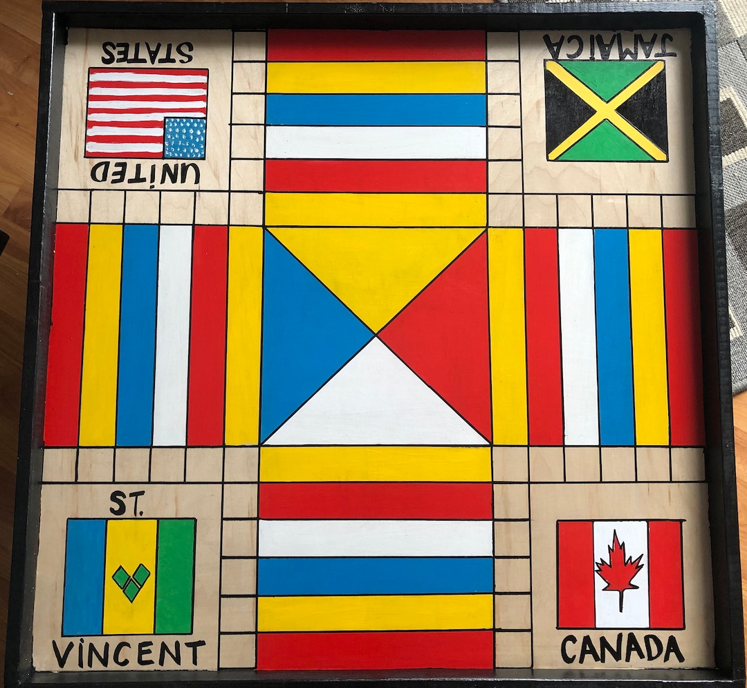 LARGE - Beautiful Four Country Ludi Board - Etsy