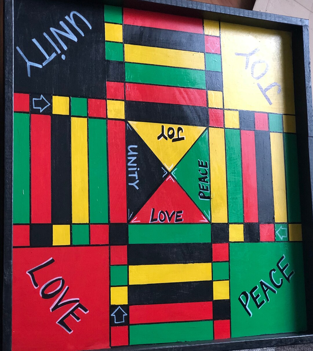Love, Peace, Joy & Unity Jamaican Ludi Board - Etsy
