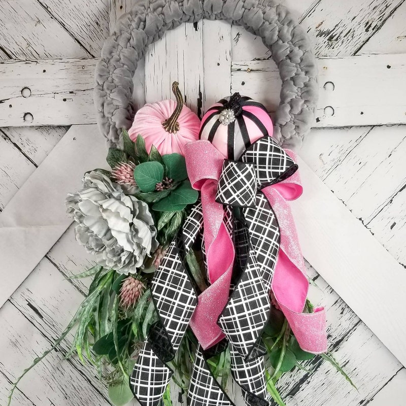 Pink Fall Wreath - Etsy