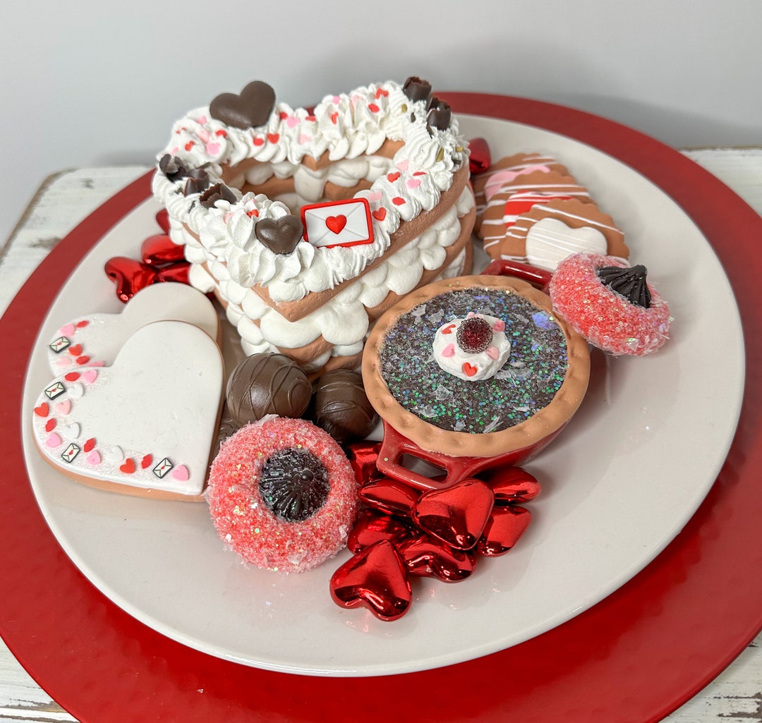 Fake Food, Faux Desserts, Tier Tray, Valentine's Day, Sweets, Cookies ...