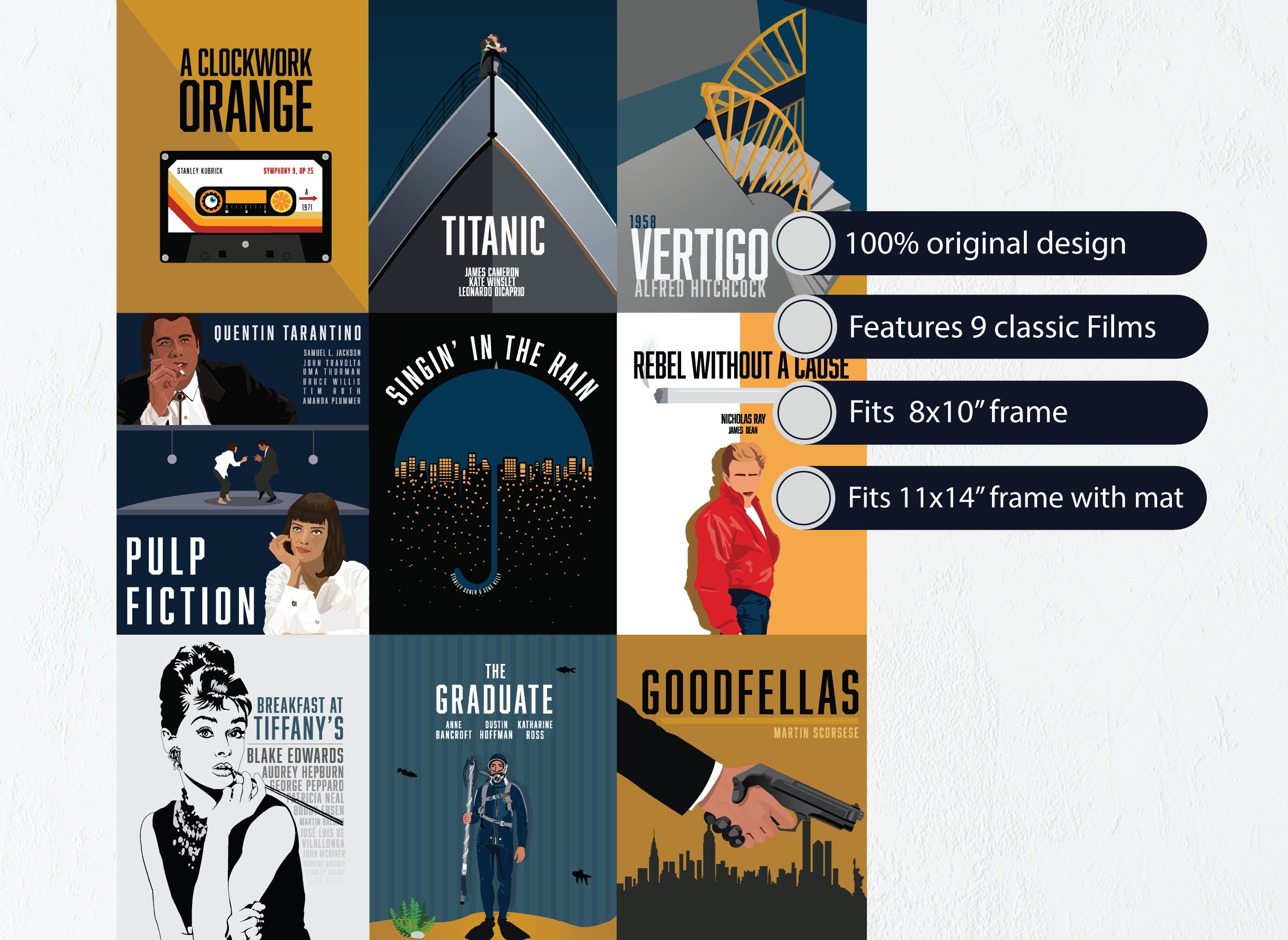 Cult Classic Films Poster, Minimalist Movie Art Print (8x10) - Etsy
