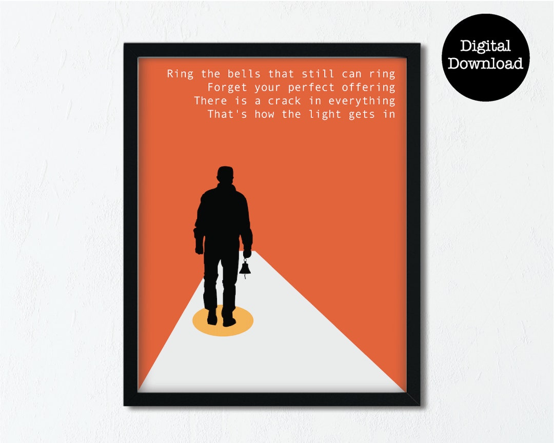 Anthem Leonard Cohen Printable Wall Art I Leonard Cohen Art Print ...