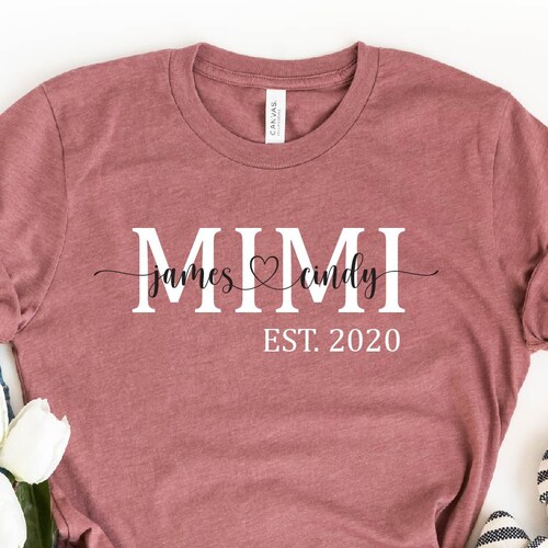 Personalized Mimi T-shirt With Grandkids Names Mimi Shirt - Etsy