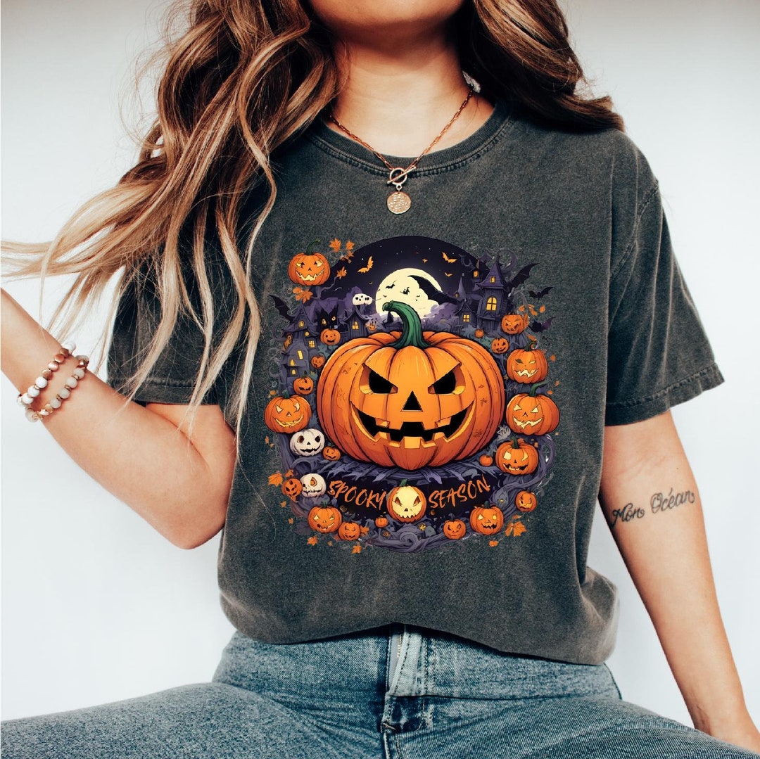 Comfort Colors® Spooky Season Shirt, Pumpkin Shirt, Halloween Ghost ...