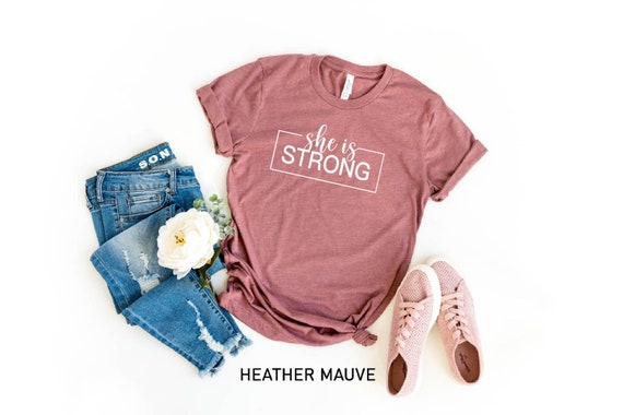 She is Strong Shirt Shirt She Is Strong Yoga Shirt Workout | Etsy