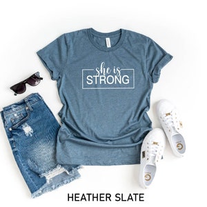 She is Strong Shirt, Shirt She is Strong, Yoga Shirt, Workout Shirt ...