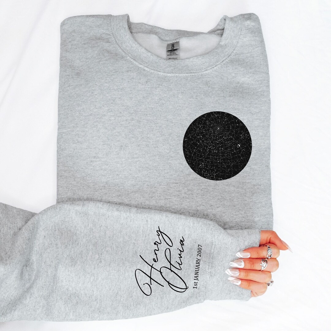 Personalized Star Map Sweatshirt, Custom Date and Name, Astronomical ...