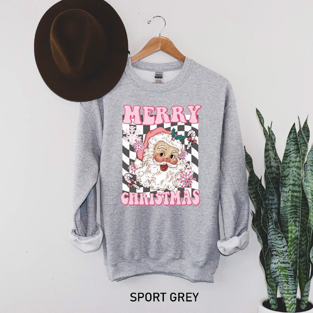 Retro Santa Sweatshirt, Santa Merry Christmas Shirt, Vintage Santa ...