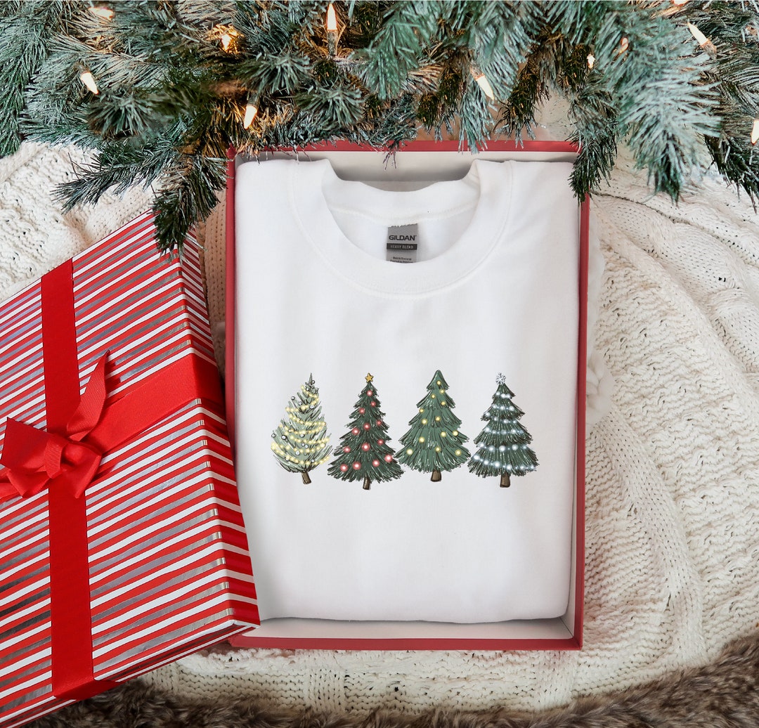 Christmas Sweatshirt, Christmas Sweater, Christmas Trees, Christmas ...