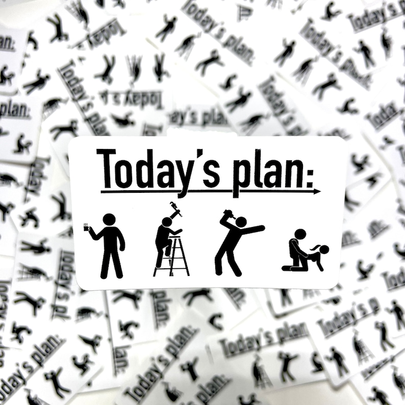 Funny Hard Hat Sticker | Daily Plan Tradesmen Decal Dad Gift - Etsy