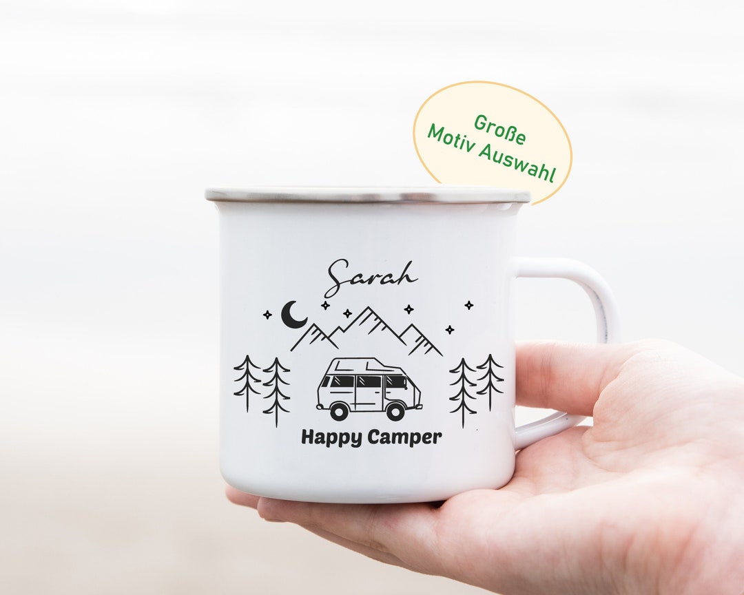 Camping Mug With Name, Personalized Enamel Mug, Motorhome Mug, Camping ...