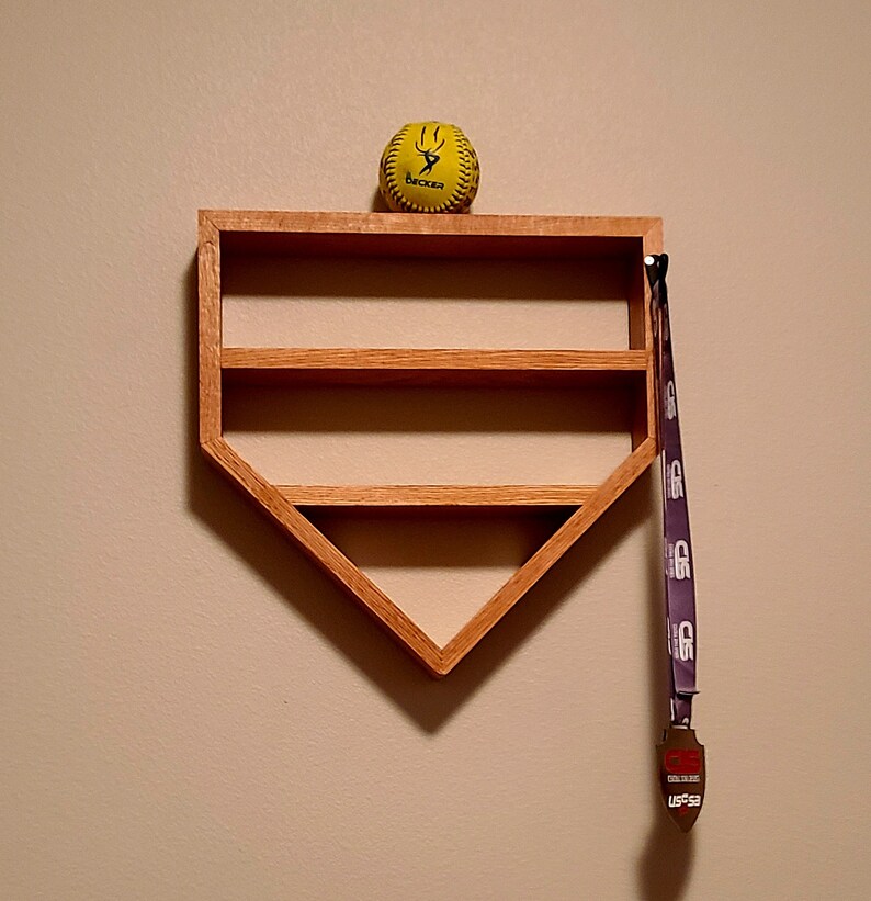 Baseball Display Shelf Golden Oak - Etsy