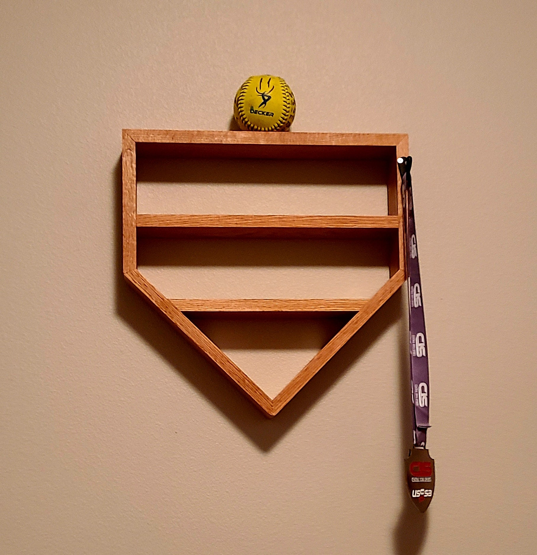Baseball Display Shelf Golden Oak - Etsy