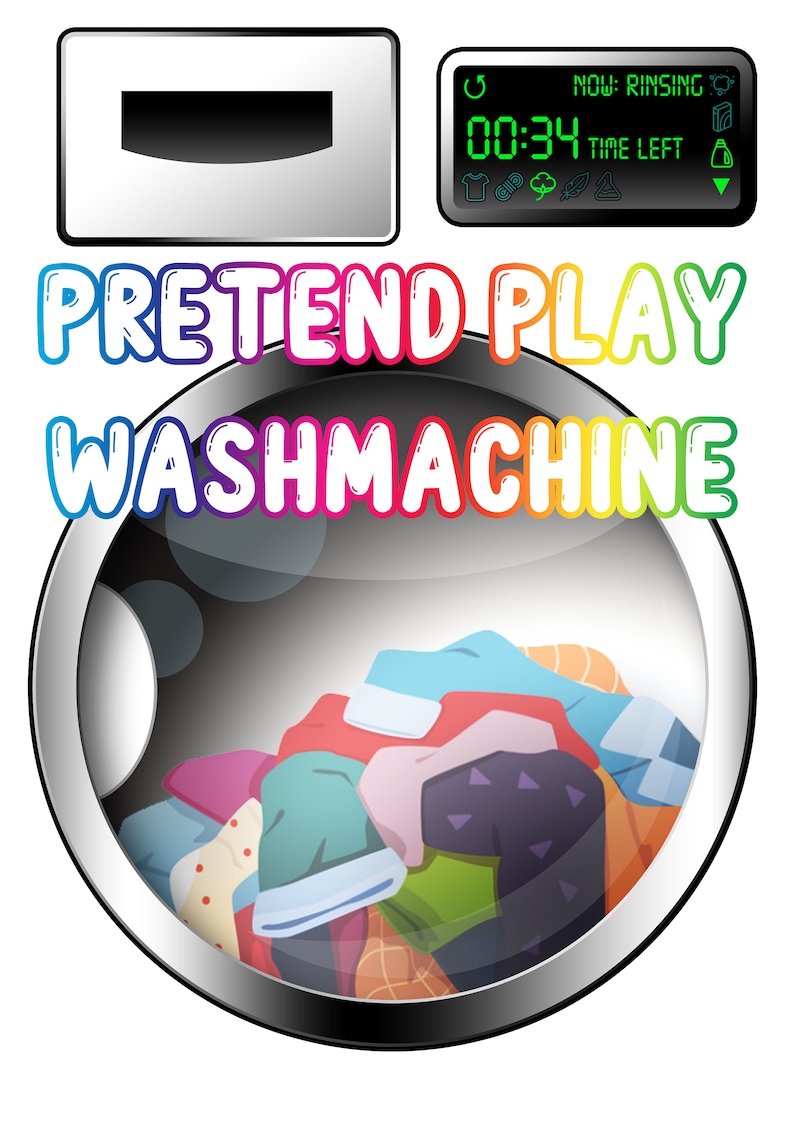 Printable Washmachine - Role Pretend Dramatic Play Printable DIY Toy ...