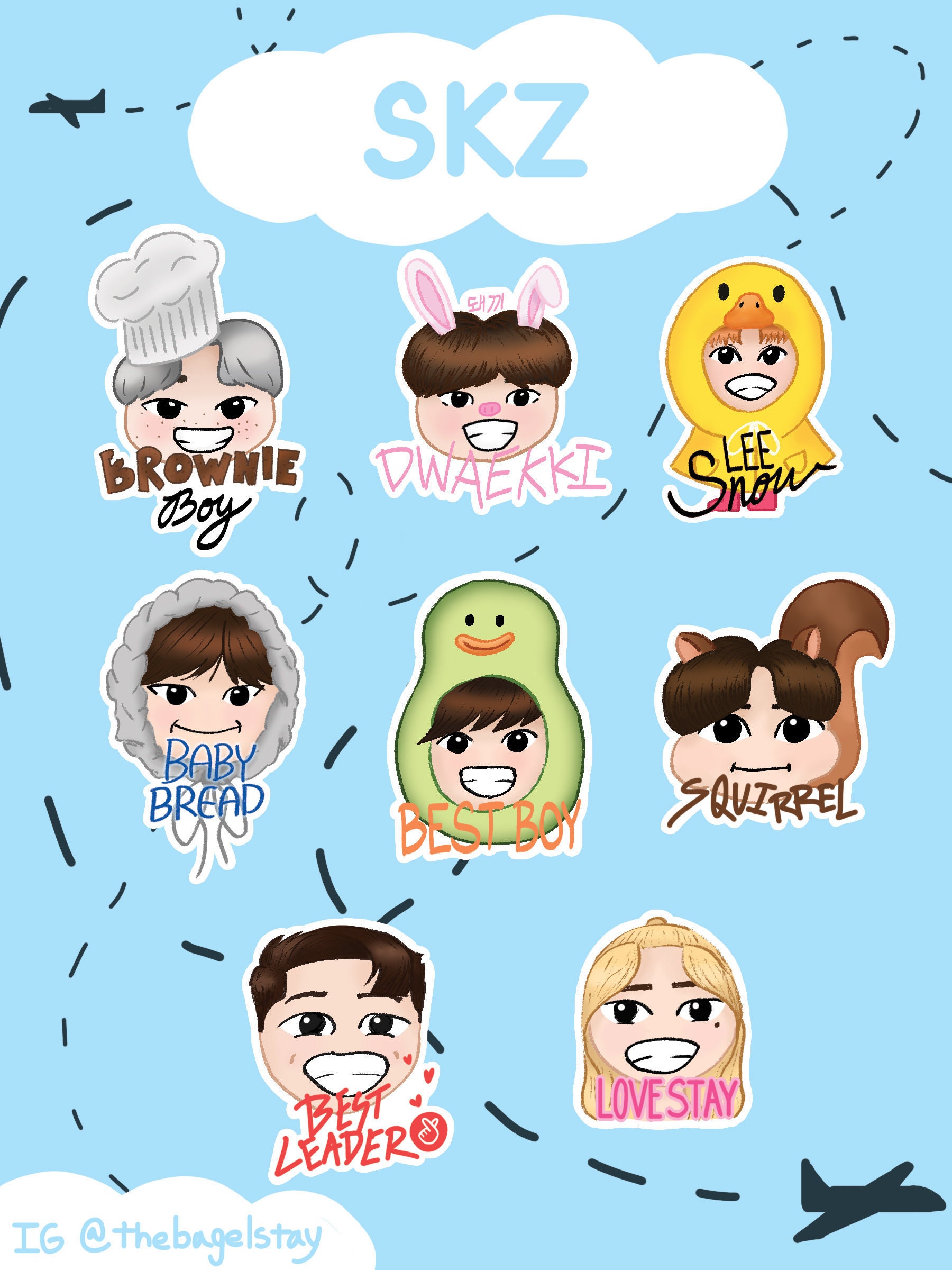 Cute Stray Kids Sticker Sheet | Etsy