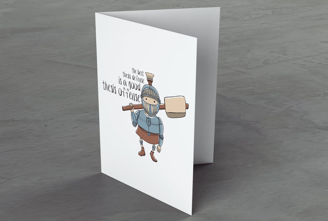 Thesis Defense Good Luck Card / Phd Dissertation Card / Academic Degree ...