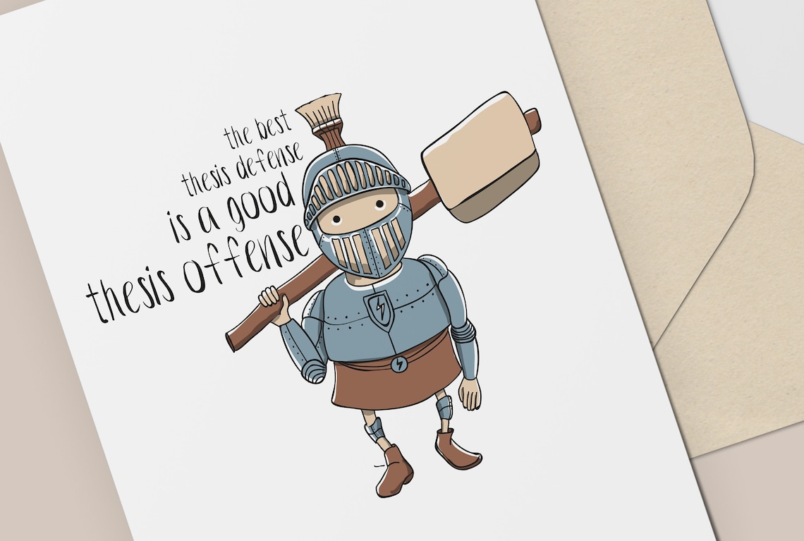 Thesis Defense Good Luck Card / Phd Dissertation Card / Academic Degree ...