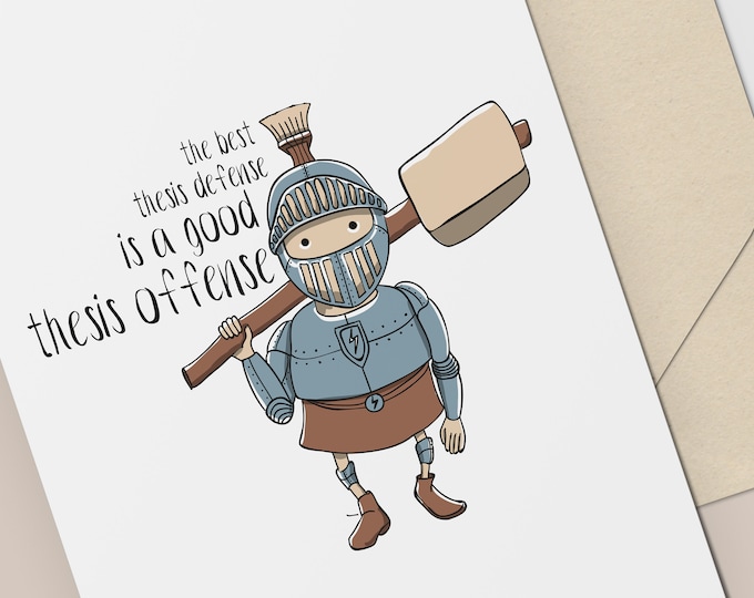 Thesis Defense Good Luck Card / Phd Dissertation Card / Academic Degree ...