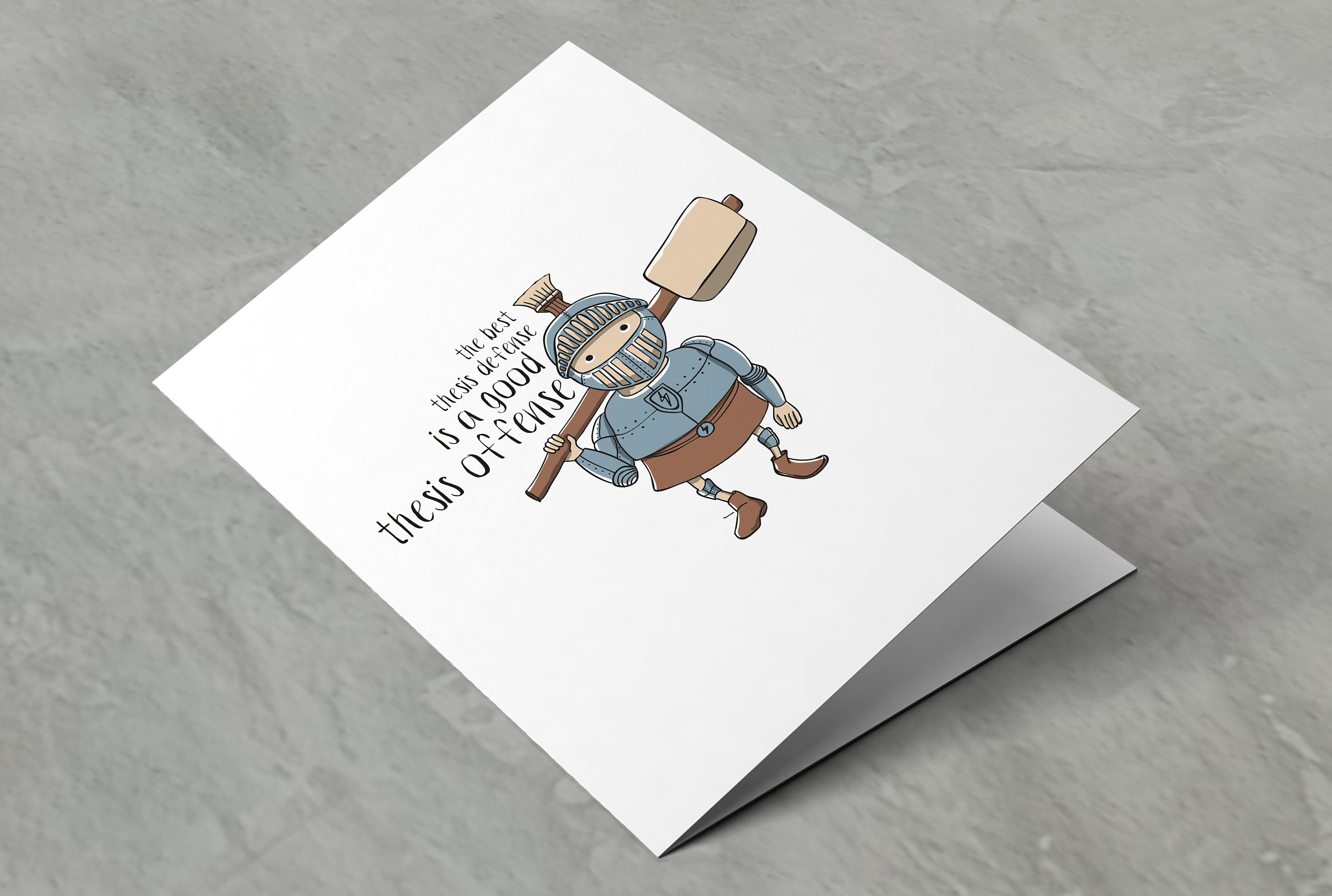 Thesis Defense Good Luck Card / Phd Dissertation Card / Academic Degree ...