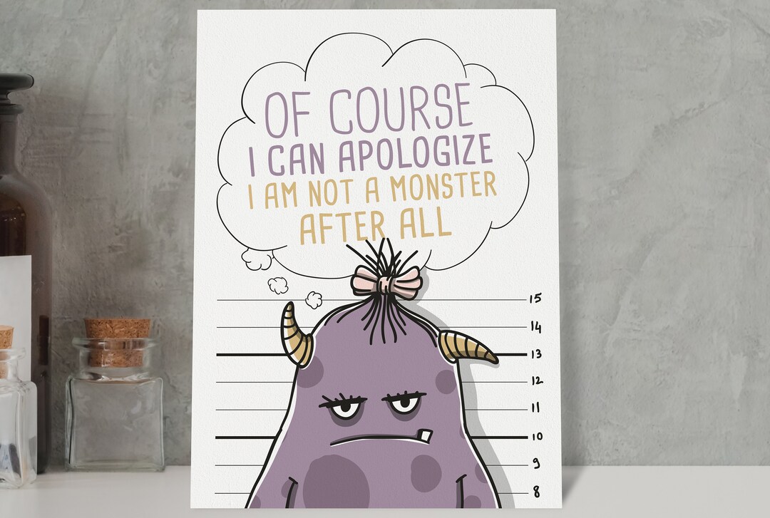 Funny Sorry Card, Rude Forgive Me Card, Card for Apology, Sorry Cute ...
