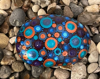 Hand Painted Polka Dot Stone Unique Painted Stones | Etsy
