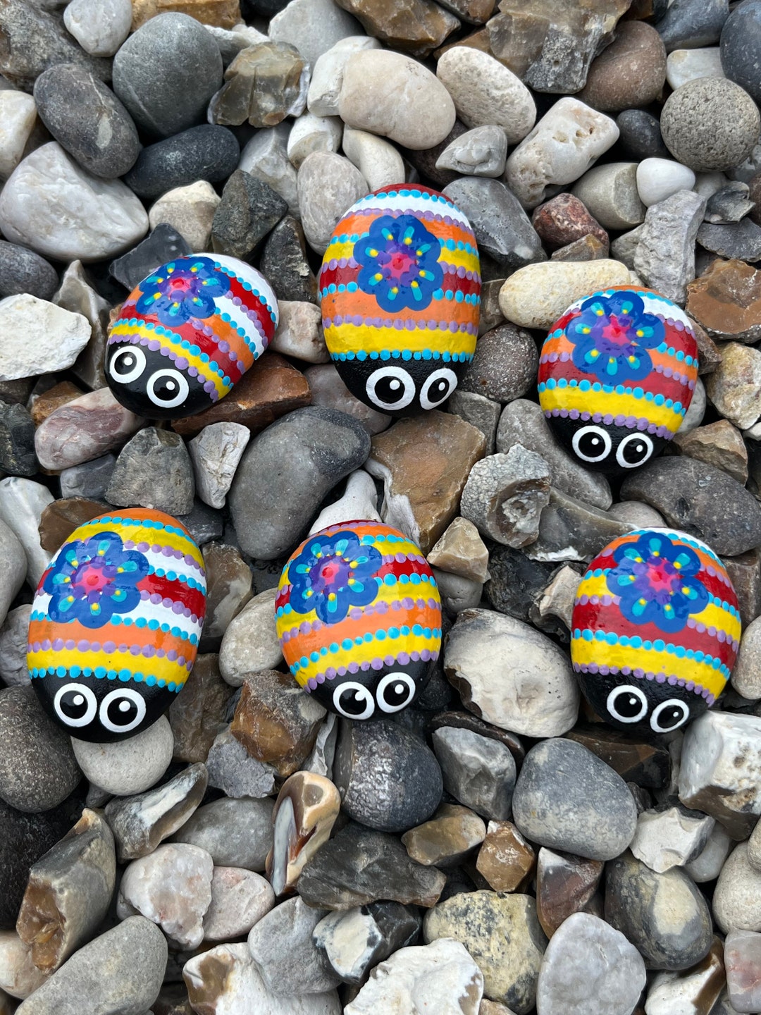Set of Hand Painted Ladybug Stones - Painted Stones - Ladybird - Pocket ...