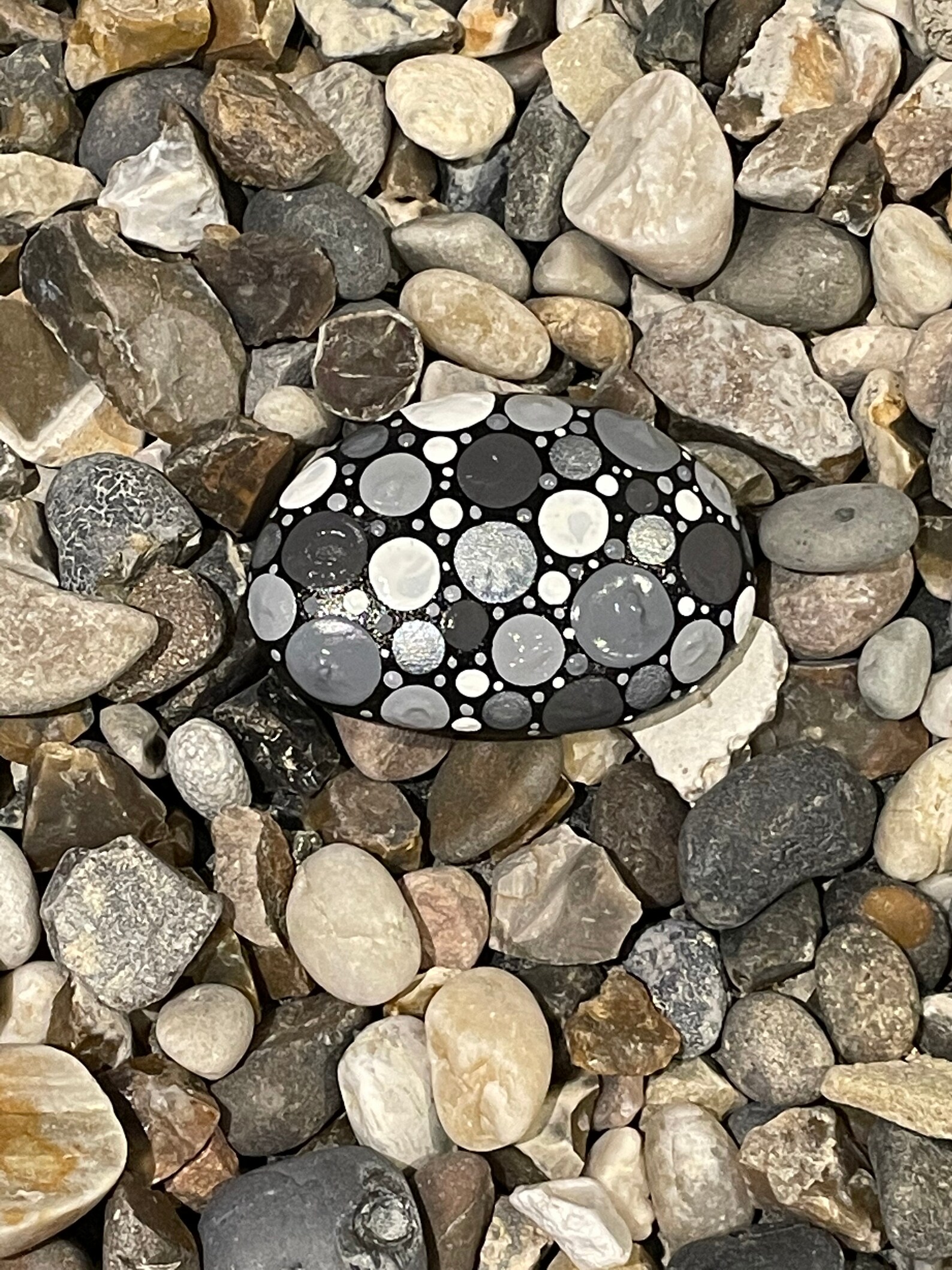Hand Painted Polka Dot Stone Unique Painted Stones - Etsy
