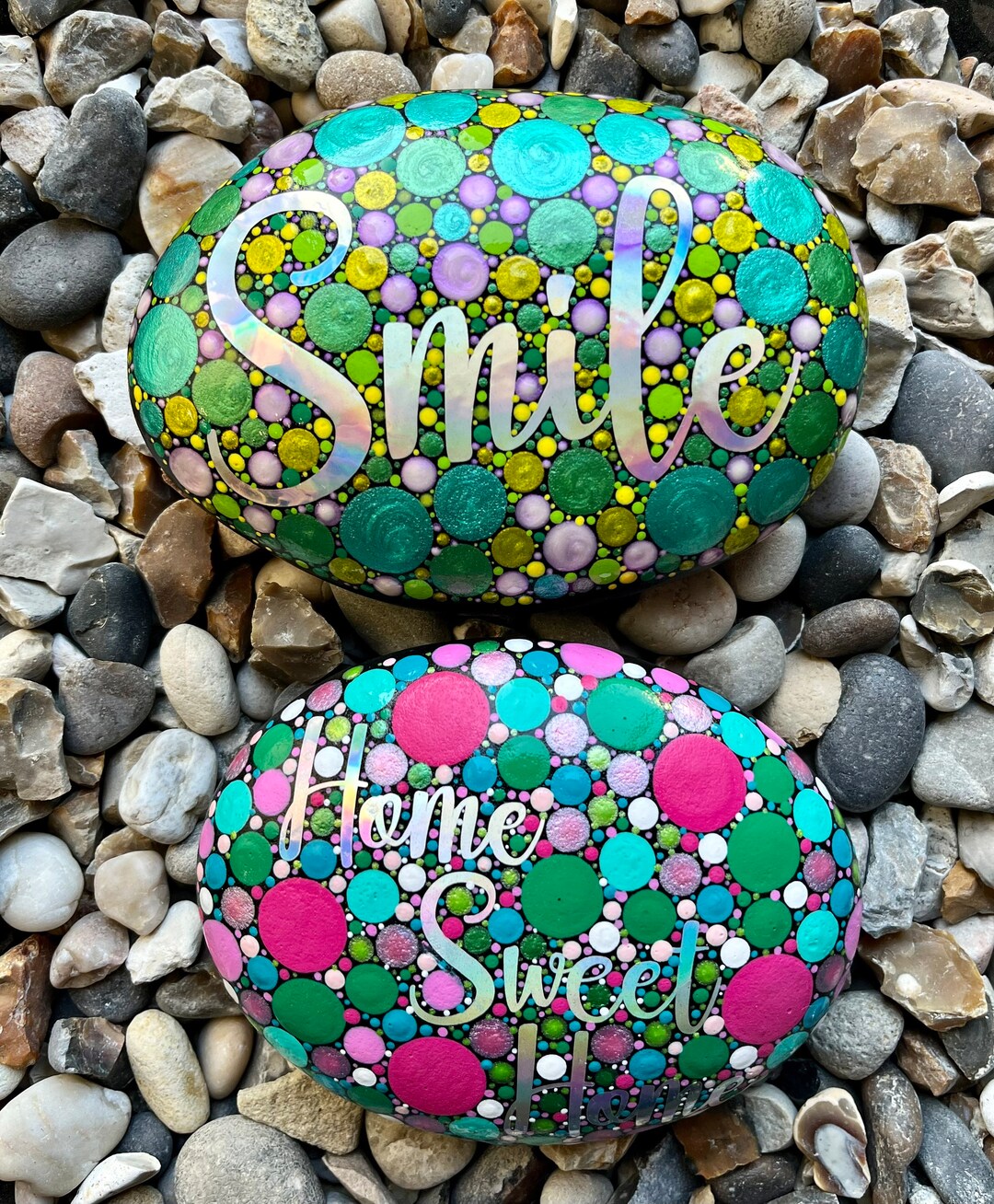 Hand Painted Extra Large Mandala Stone – Personalized Dot Art Rock - Etsy