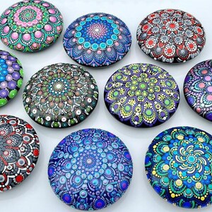 Custom Hand Painted Mandala Stone - Meditation Stone - Hand Made ...