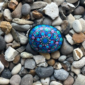 Hand Painted Mandala Stone - Unique - Painted Stones - Decorative ...