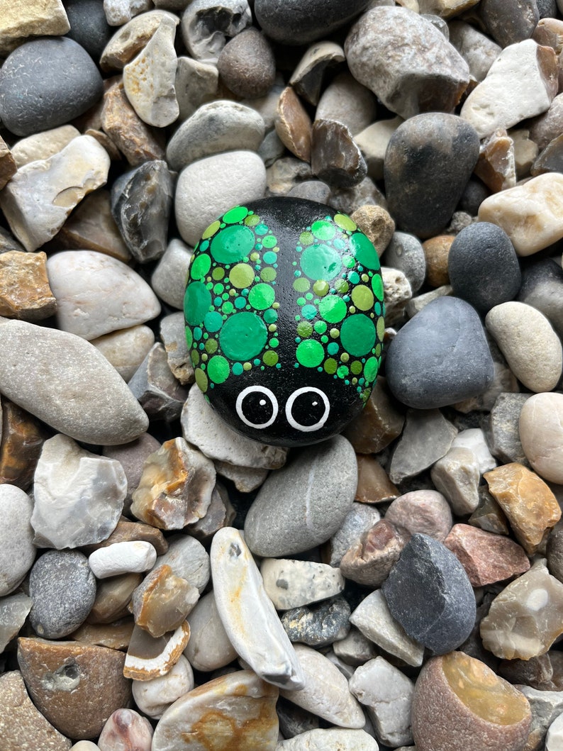 Hand Painted Polka Dot Ladybug Stone Painted Stones - Etsy