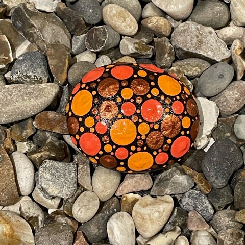 Hand Painted Polka Dot Stone Unique Painted Stones | Etsy