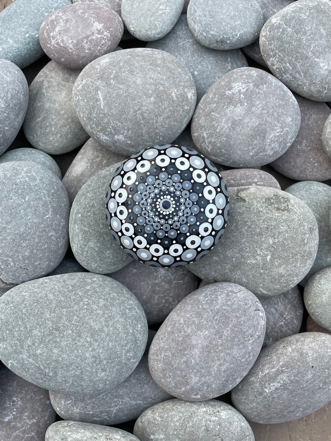 Hand Painted Mandala Stone Meditation Stone Hand Made Unique Painted ...