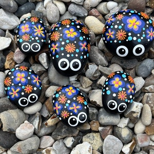 Set of Hand Painted Ladybug Stones - Painted Stones - Ladybird - Pocket ...