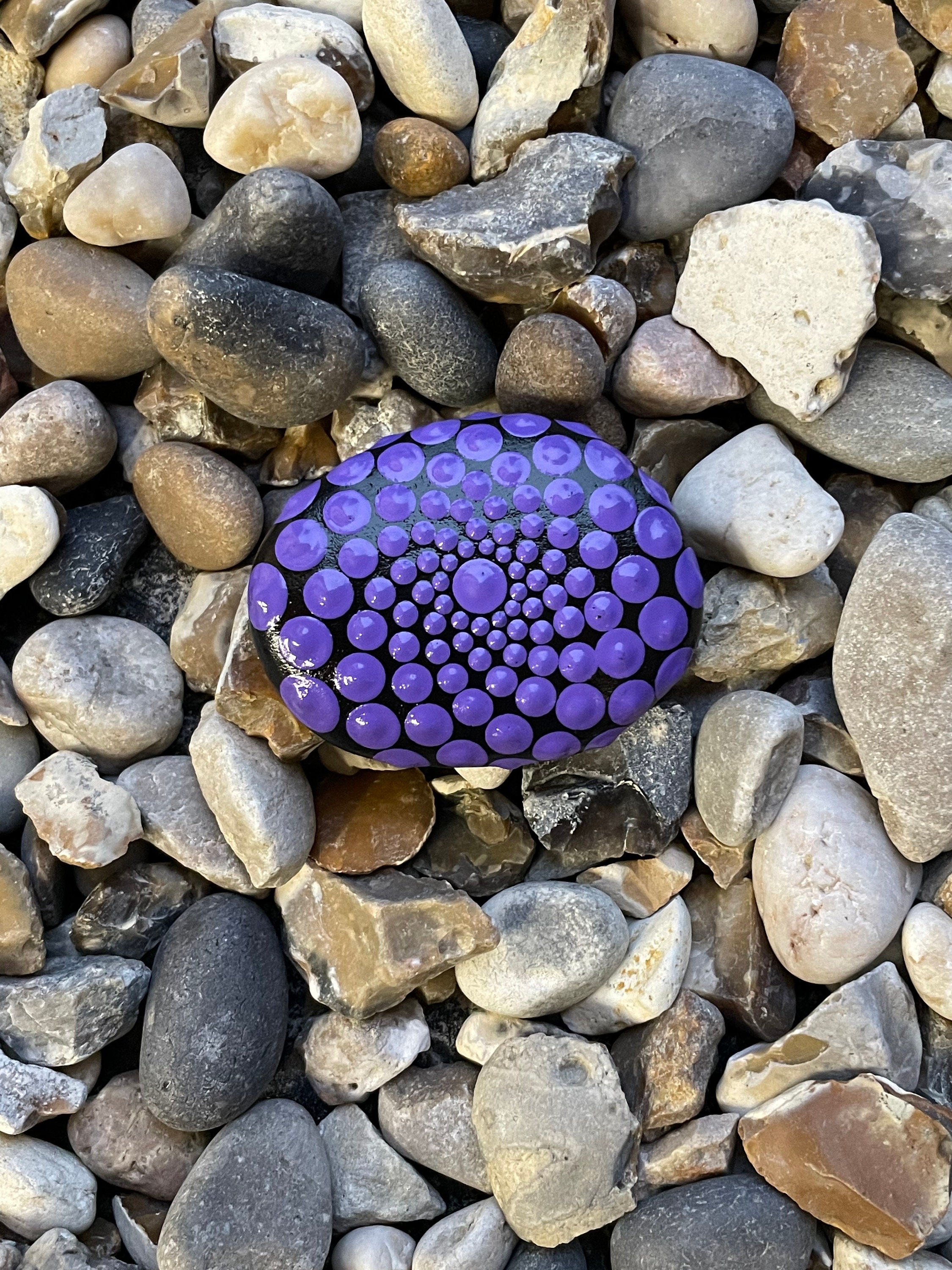 Hand Painted Chakra Stone Mandala Painted Stones Energy | Etsy