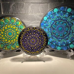 Large Hand Painted Mandala Disc - Meditation Stone - Hand Made - One ...