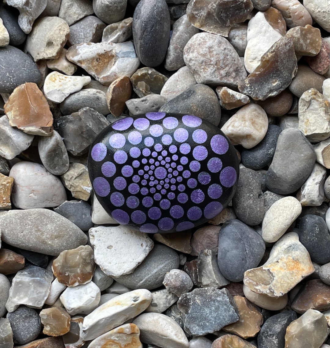 Hand Painted Chakra Stone Mandala Painted Stones Pocket Pebble Dot Art ...