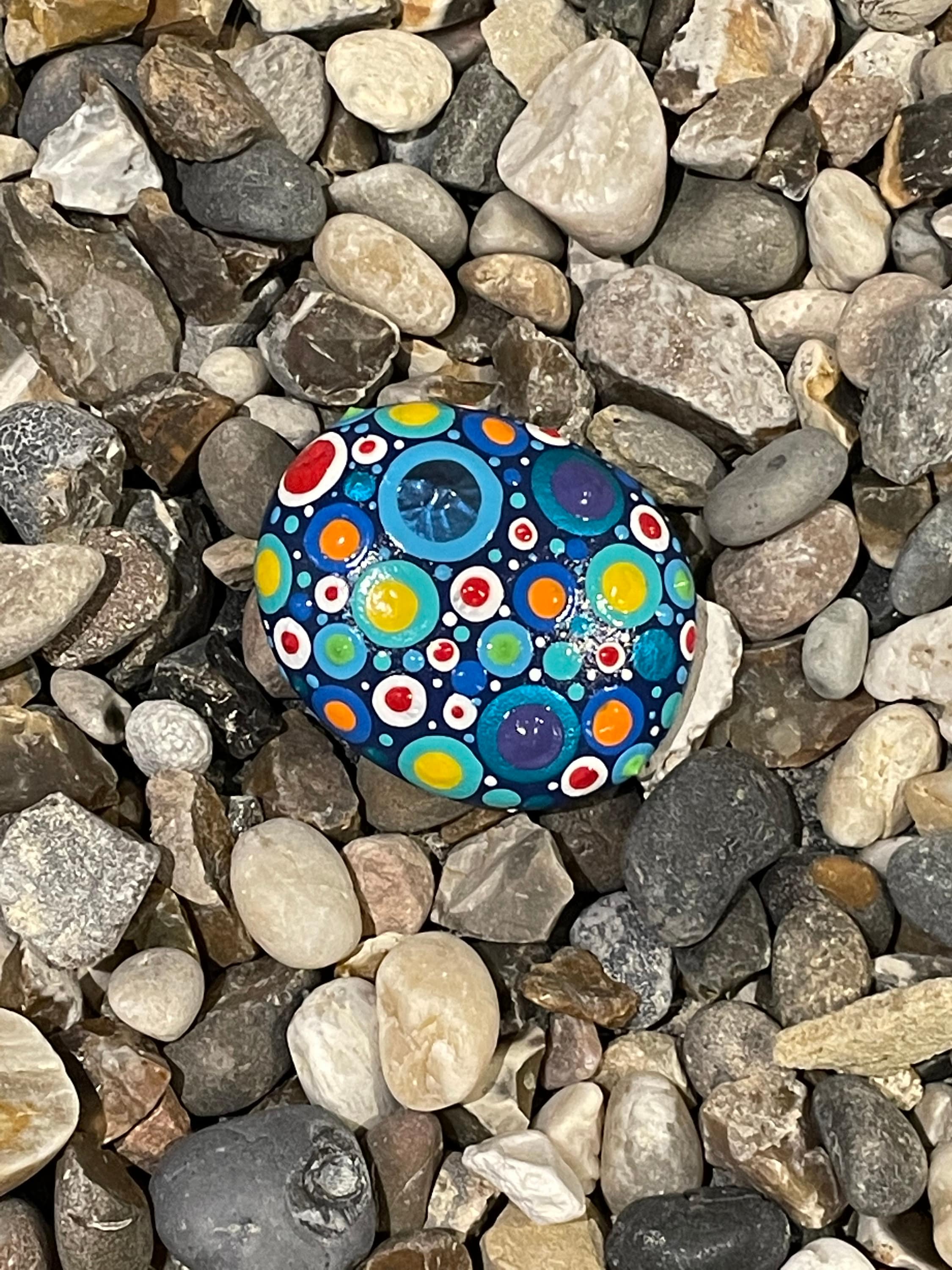 Hand Painted Polka Dot Stone Unique Painted Stones | Etsy
