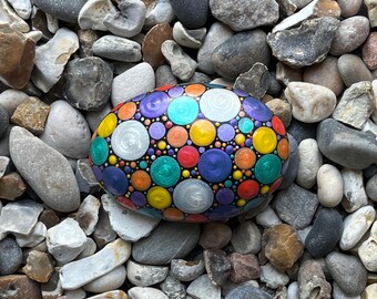 Hand Painted Polka Dot Stone Unique Painted Stones - Etsy