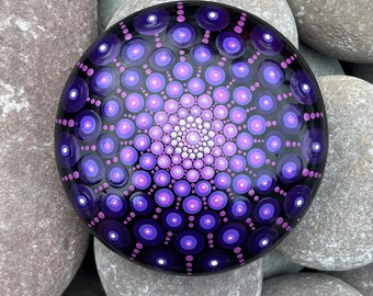 Medium Hand Painted Mandala Stone Meditation Stone Hand Made Unique ...