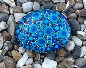 Hand Painted Polka Dot Stone Mandala Unique Painted - Etsy