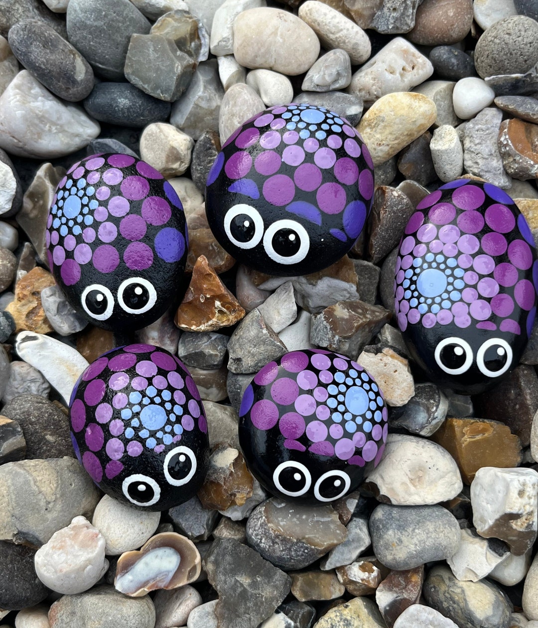 Set of Hand Painted Ladybug Stones Painted Stones Ladybird Pocket ...