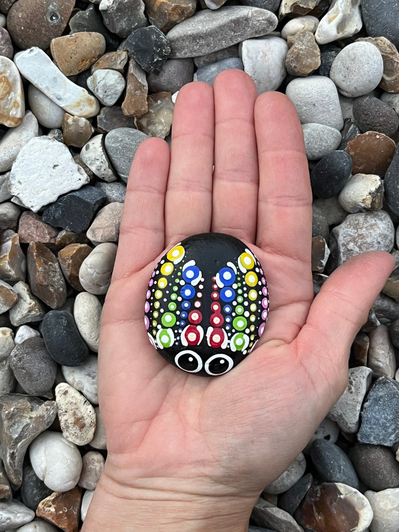 Hand Painted Ladybug Stone - Painted Stones - Ladybird - Pocket Pebble ...