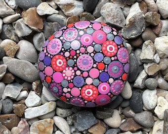 Hand Painted Polka Dot Stone Unique Painted Stones - Etsy